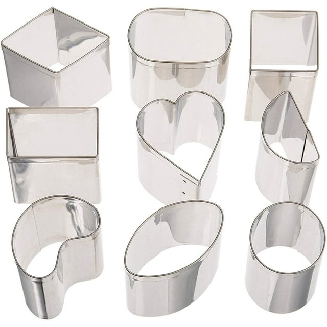 Ateco 9 pc Petit Four Stainless Steel Cutter Set - Walmart.com