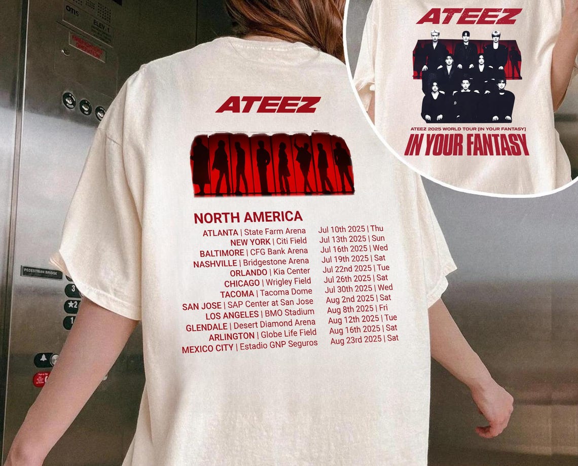 Ateez 2025 World Tour in Fantasy Shirt, ATEEZ Golden Hour Part 2, Ateez ...