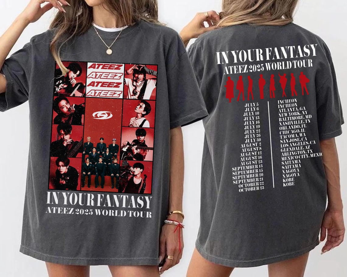 Ateez 2025 World Tour in Your Fantasy T-Shirt, Ateez Member Shirt ...
