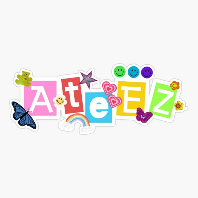 Ateez (Collage) Sticker, Phone Decal Water Bottle Stickers Car Decals ...