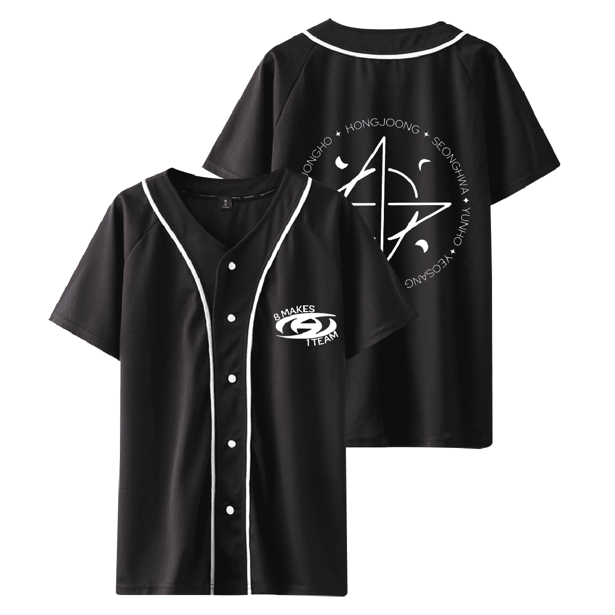 Ateez Merch Short Baseball Shirts 8 Makes 1 Team Short Sleeve Kpop ...
