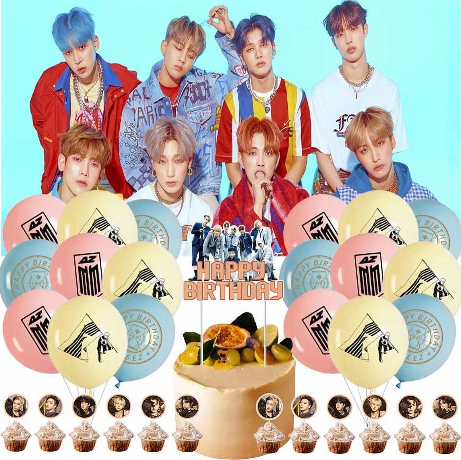 Ateez Party Supplies Decor Cake Topper Birthday Backdrop Balloons ...