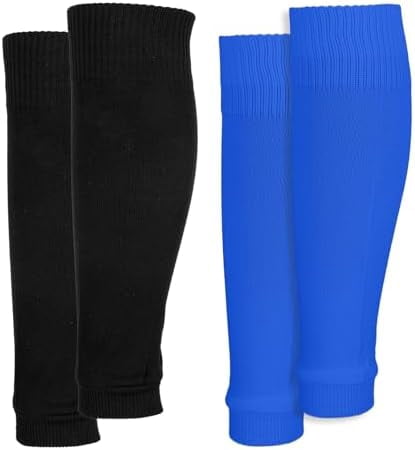 Atefa 2 Pairs Shin Guard Sleeves, Pre Cut Soccer Sleeve Socks Football ...