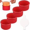 Atefa 4 Inch Cake Pan, 4 Pack Silicone Cake Molds with 100 Pieces ...