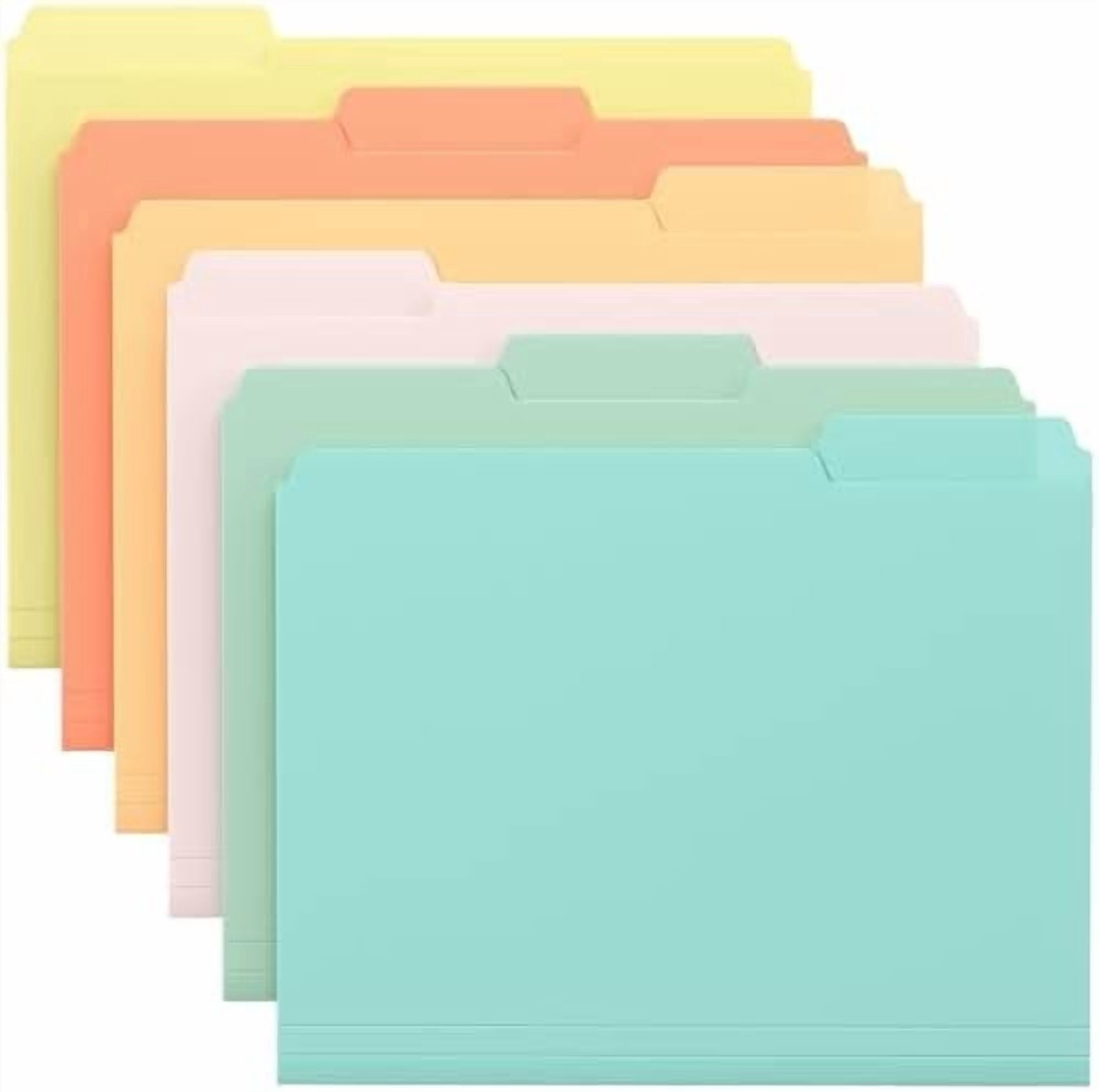 Atefa 6 Pack Plastic Colored File Folders, Filing Folders for Letter ...