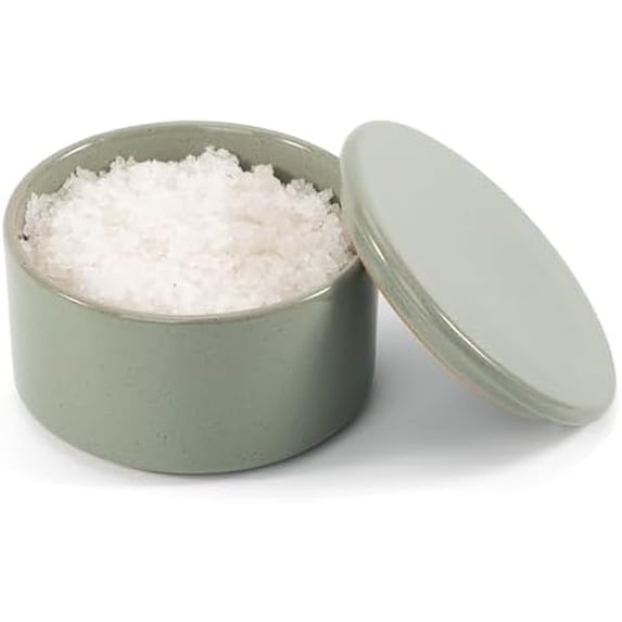 Atefa Beautiful Ceramic Salt Cellar with Lid - Spacious Container for ...