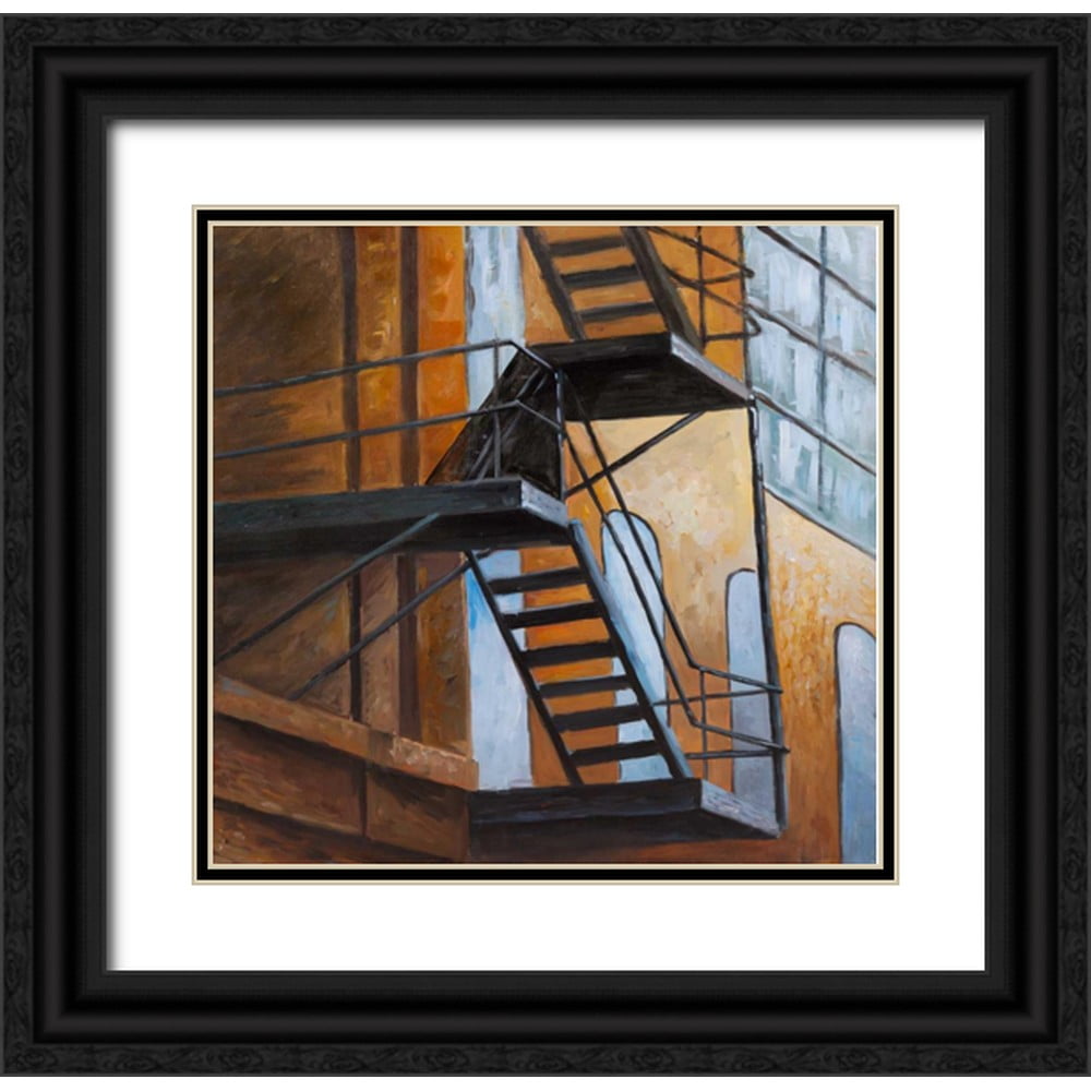 Atelier B Art Studio 12x12 Black Ornate Wood Framed with Double Matting ...