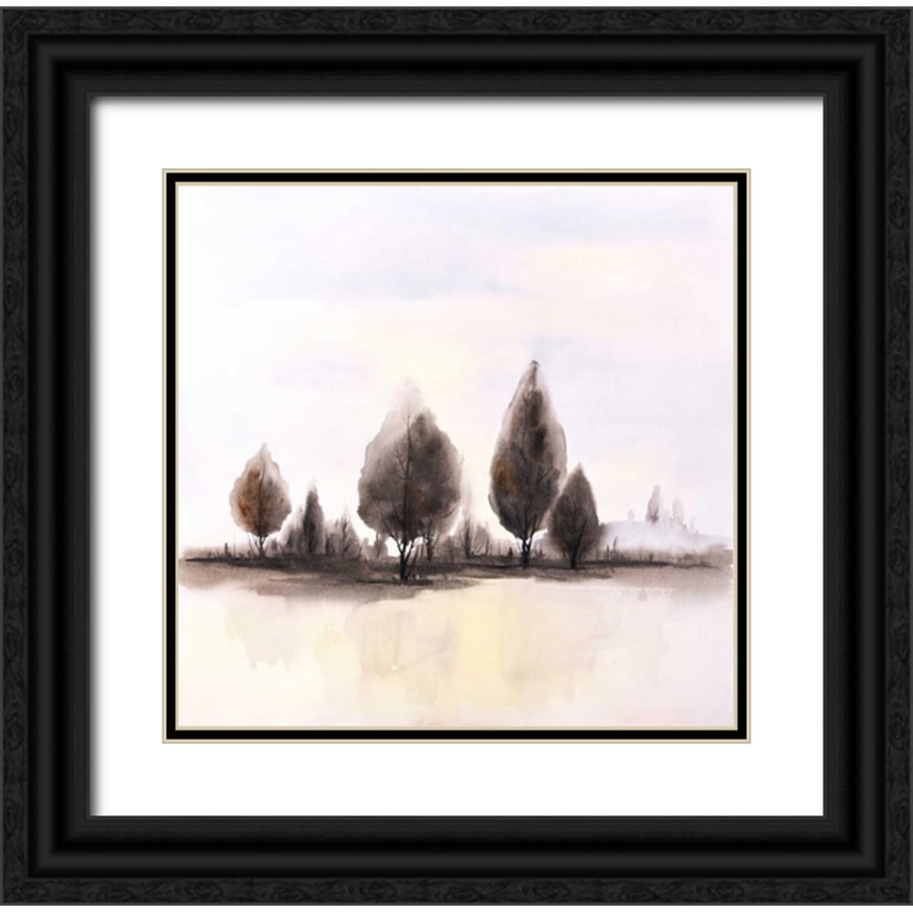 Atelier B Art Studio 12x12 Black Ornate Wood Framed with Double Matting ...