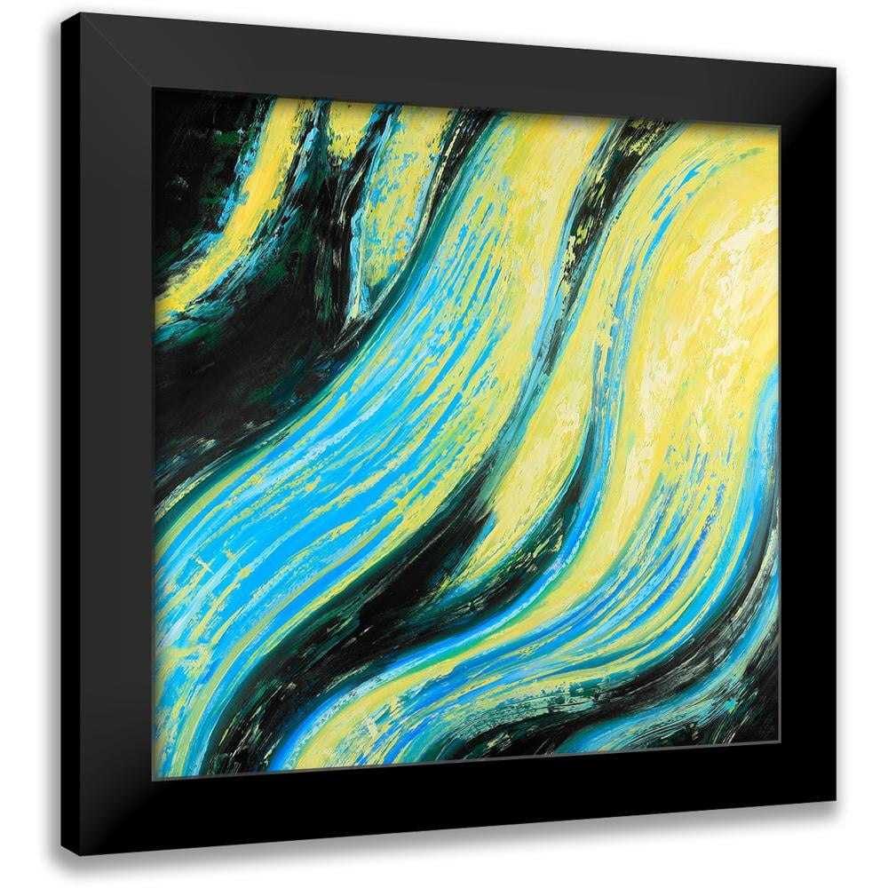 Atelier B Art Studio 15x15 Black Modern Framed Museum Art Print Titled - Wavy Magical Liquid ...