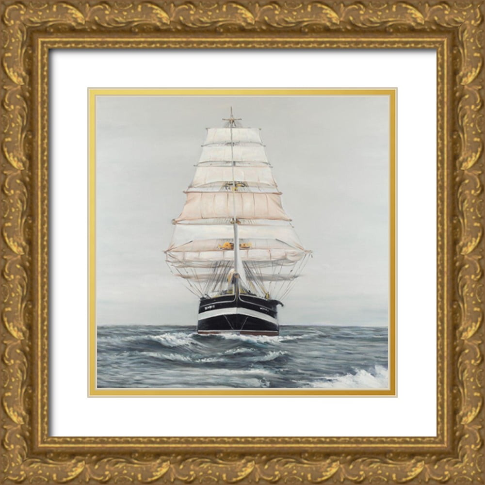 Atelier B Art Studio 15x15 Gold Ornate Wood Framed with Double Matting ...