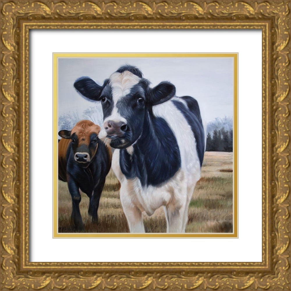 Atelier B Art Studio 20x20 Gold Ornate Wood Framed with Double Matting ...