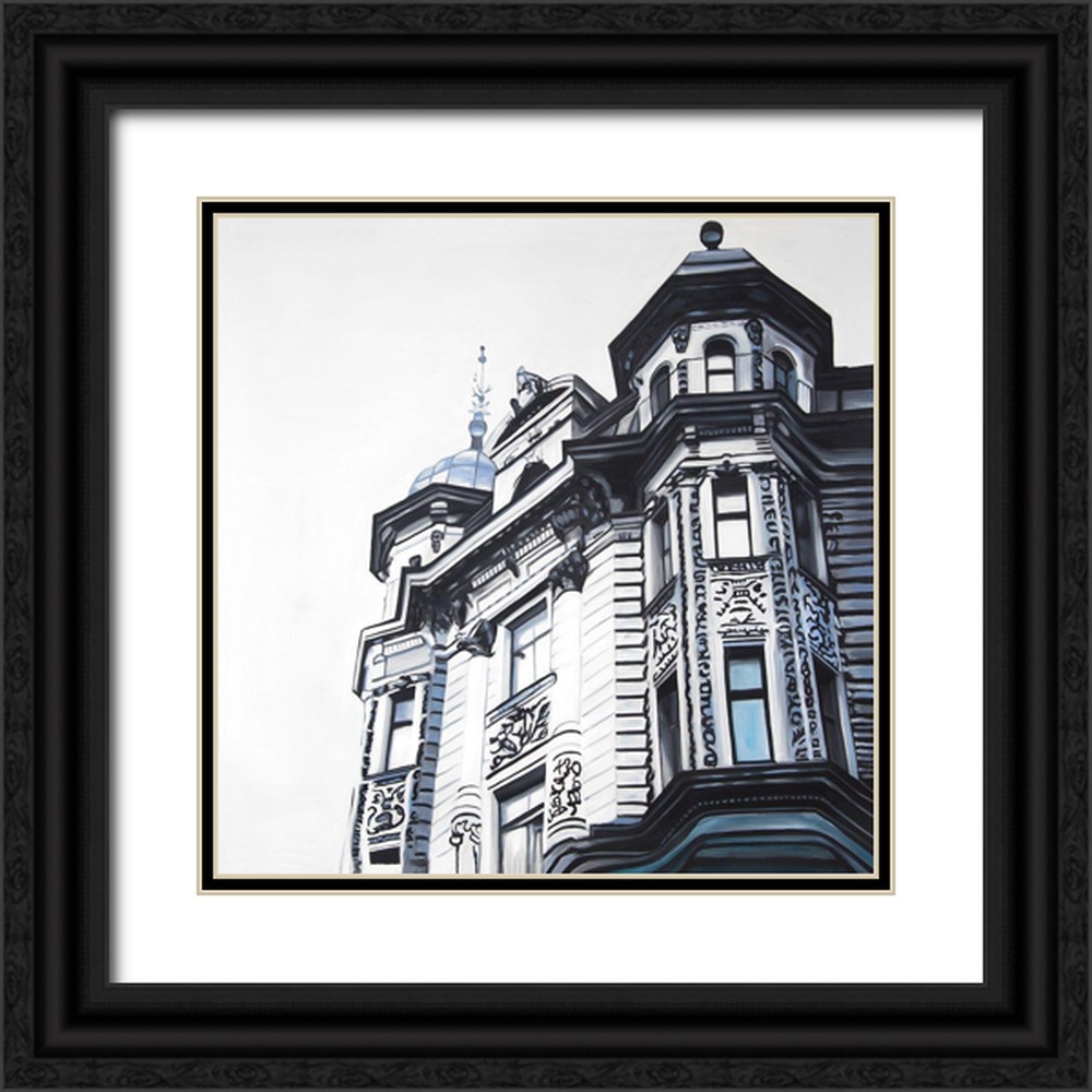 Atelier B Art Studio 26x26 Black Ornate Wood Framed with Double Matting ...