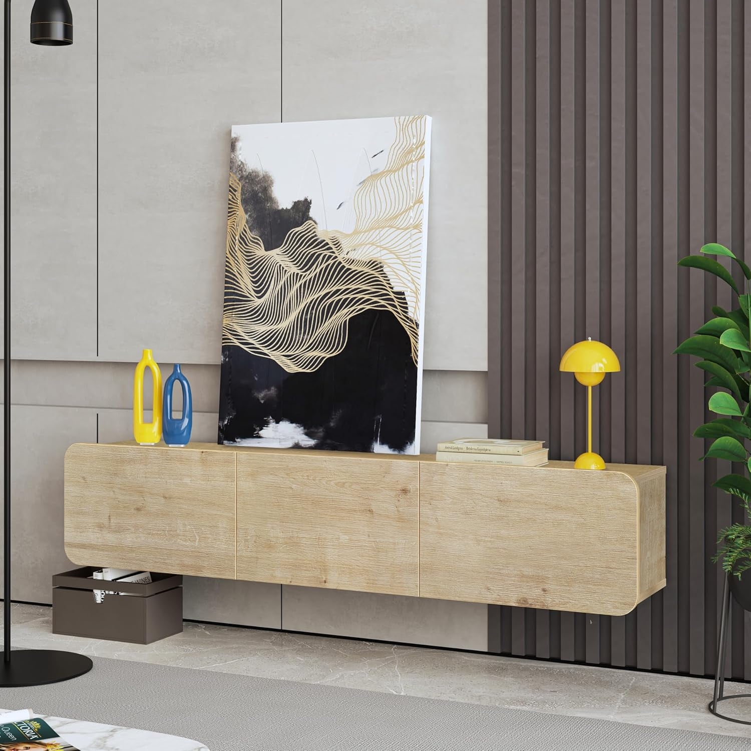 Atelier Mobili Floating TV Stand Floating Entertainment Center Modern ...