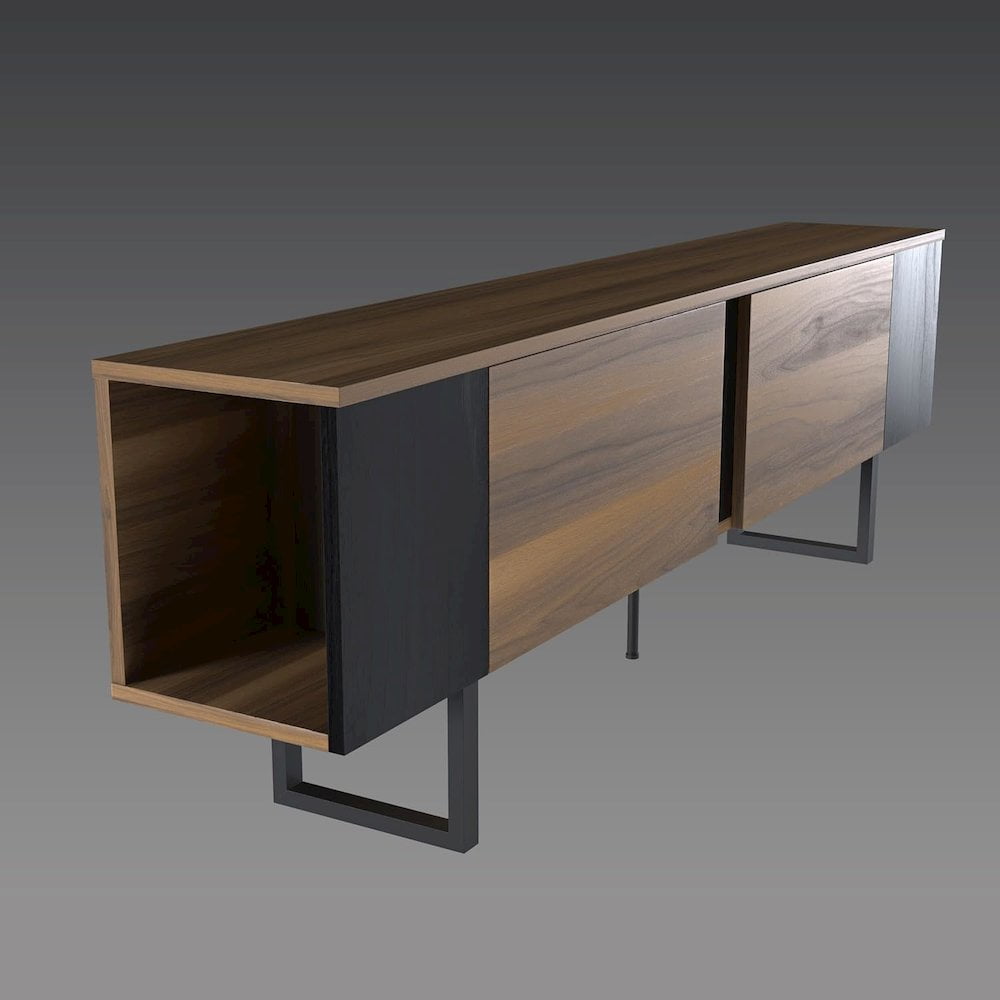 Atelier Mobili Mid Century Modern TV Stand for 75 Inch TV, Walnut ...