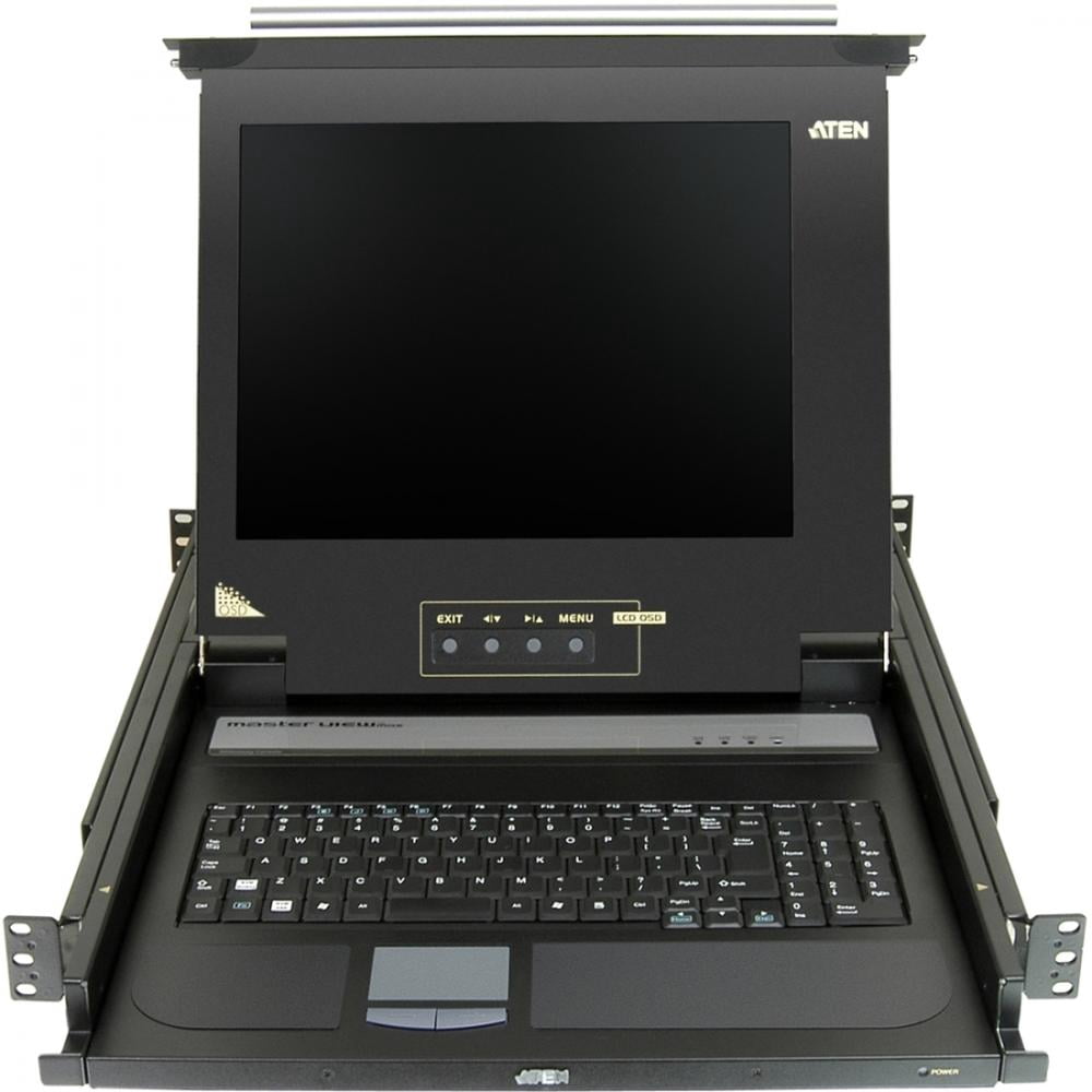 Aten 17" Single-Rail LCD Integrated Console-TAA Compliant - 1 Computer ...