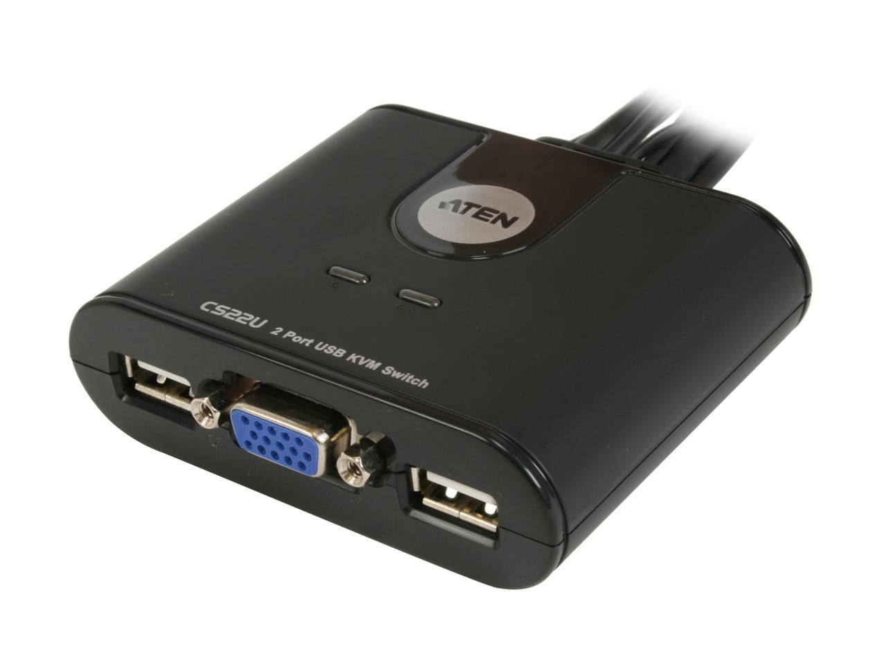Aten 2PORT USB KVM SWITCH W/2 CABLES SUP UP TO 2048X1536 - Walmart.com