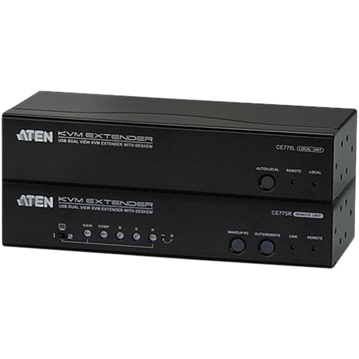 Aten CE775 USB VGA Dual View Cat 5 KVM Extender with Deskew (1280 x ...