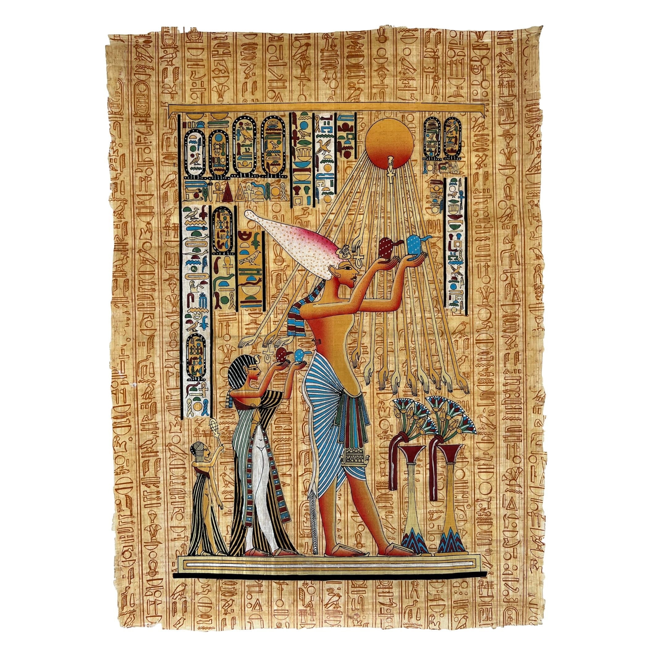 Aten, the God of The Sun, King Akhenaten, Nefertiti and Meritaten ...