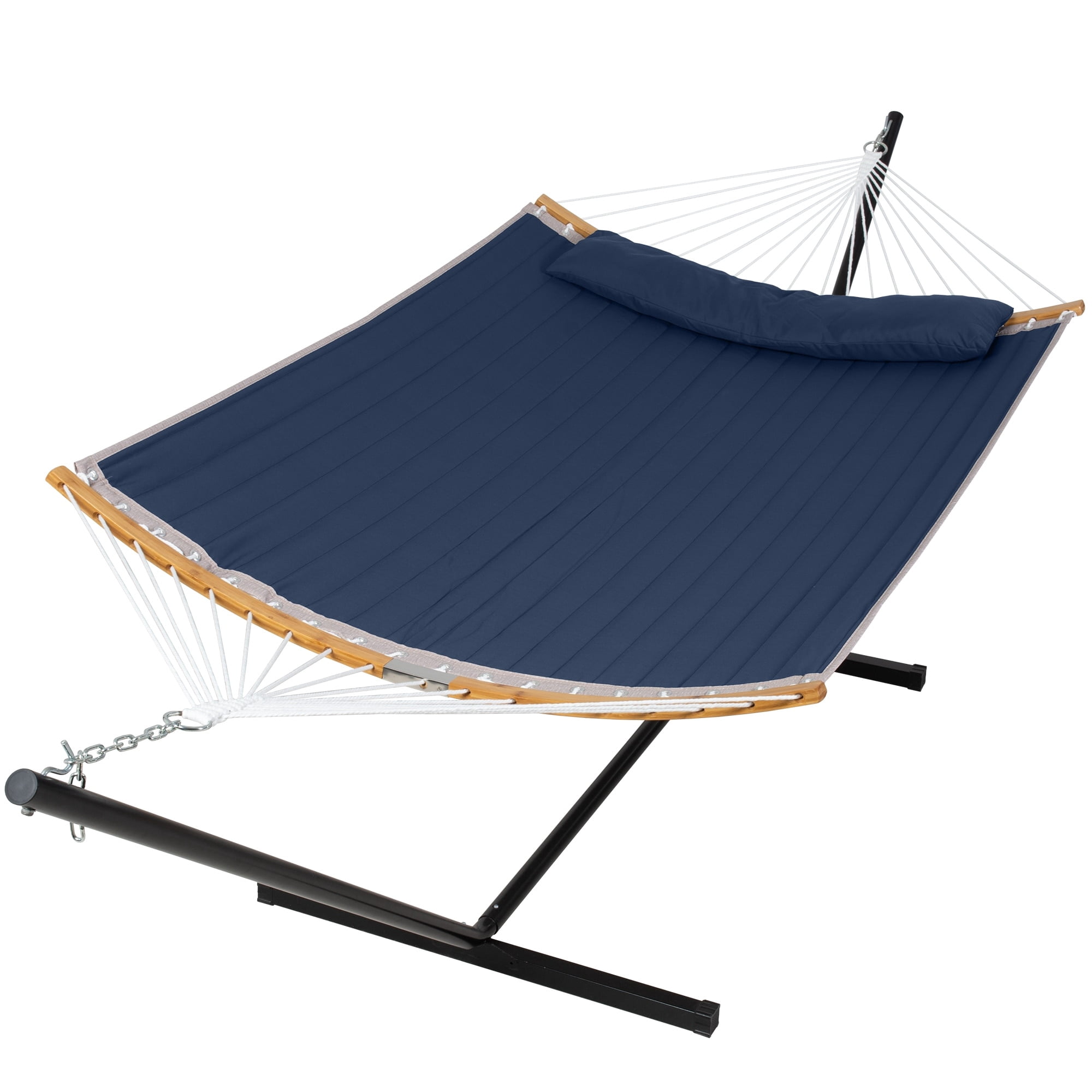 Atesun 2-person Outdoor Hammock with Stand & Pillow Navy Blue - Walmart.com