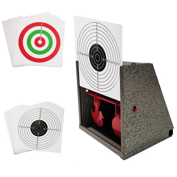 Atflbox BB Trap Target with 20pcs Paper Target and Resetting Shooting ...