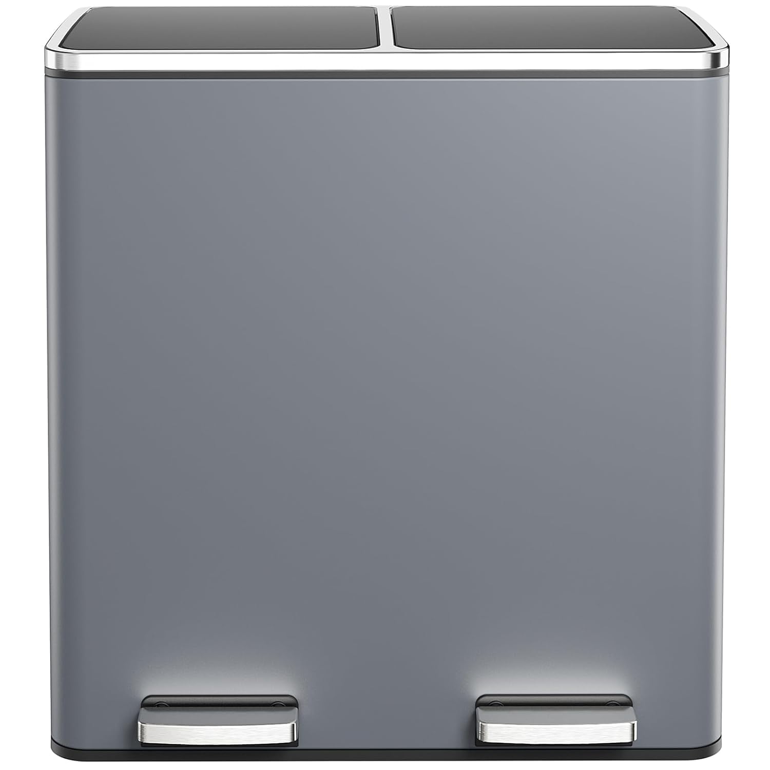 AthLike 60L(16 Gal ) Dual Trash Can, Stainless Steel Kitchen Garbage ...