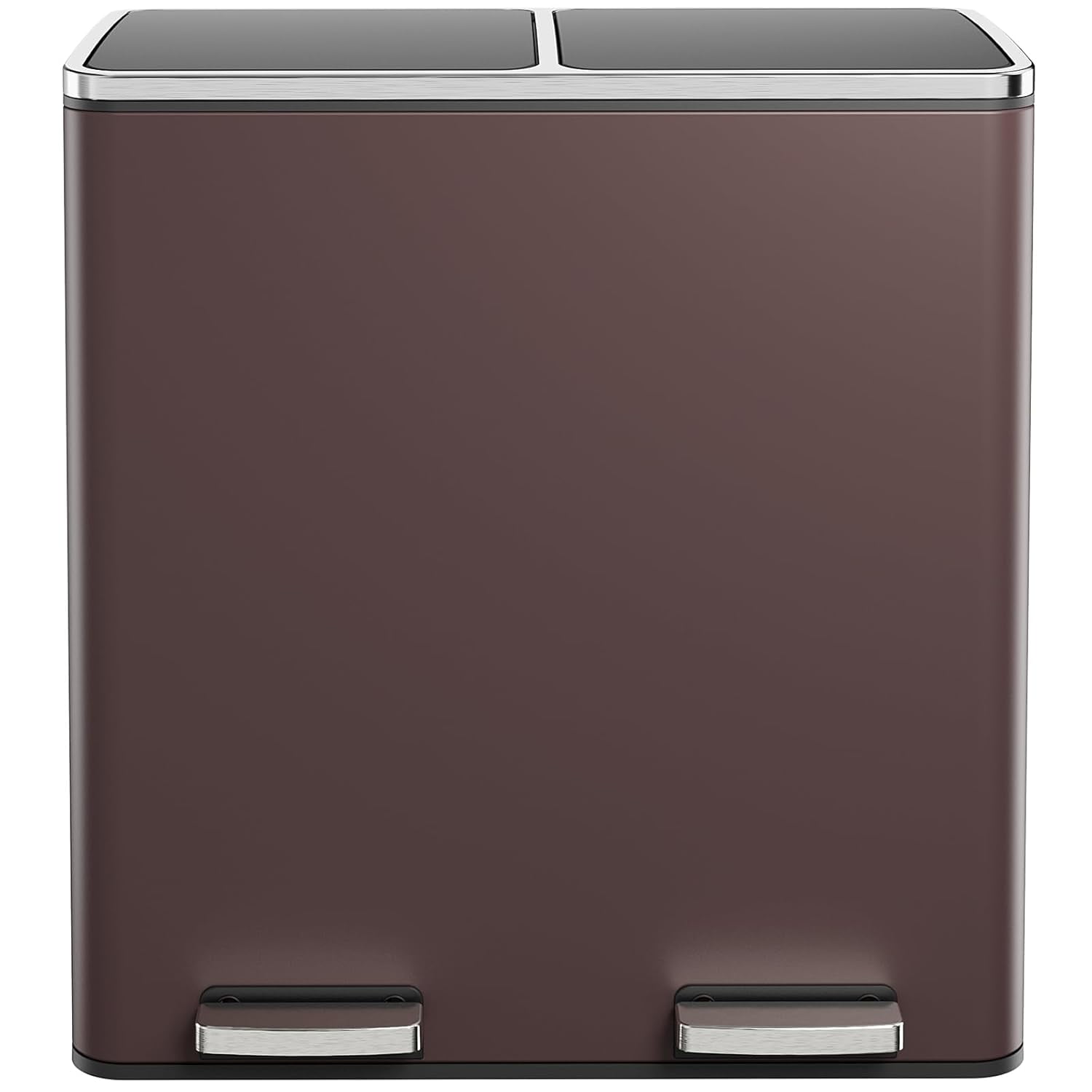 AthLike 60L(16 Gal) Dual Trash Can, Stainless Steel Kitchen Garbage Can ...