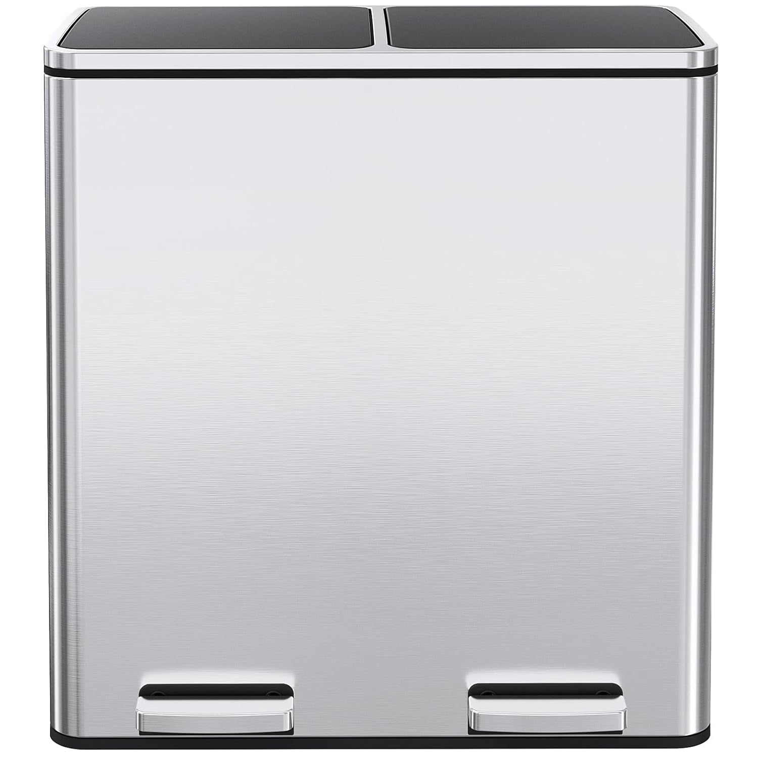 AthLike 60L(16 Gal) Dual Trash Can, Stainless Steel Kitchen Garbage Can ...