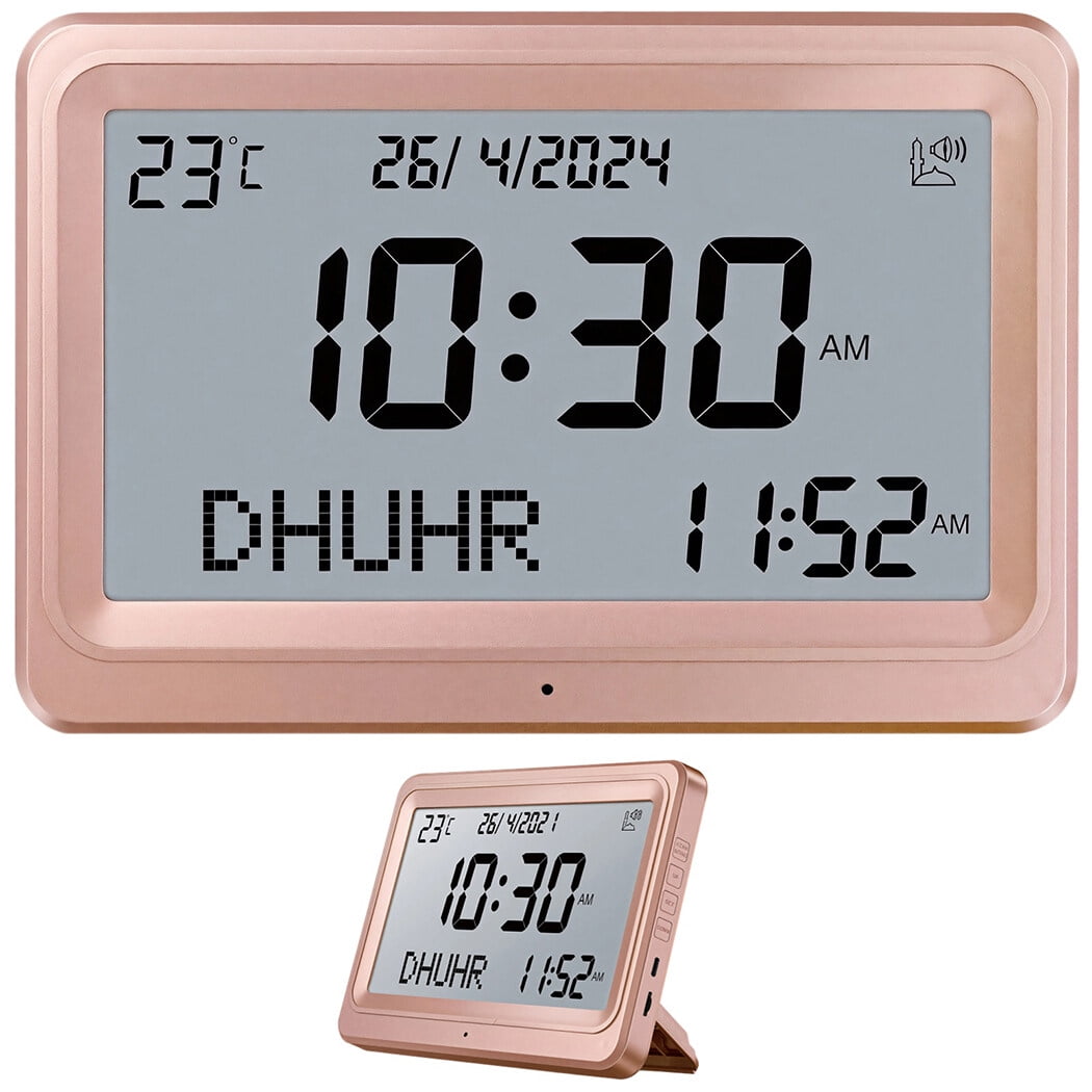 Athan Clock for Prayer with Sound - Digital LCD Display, Hijri ...