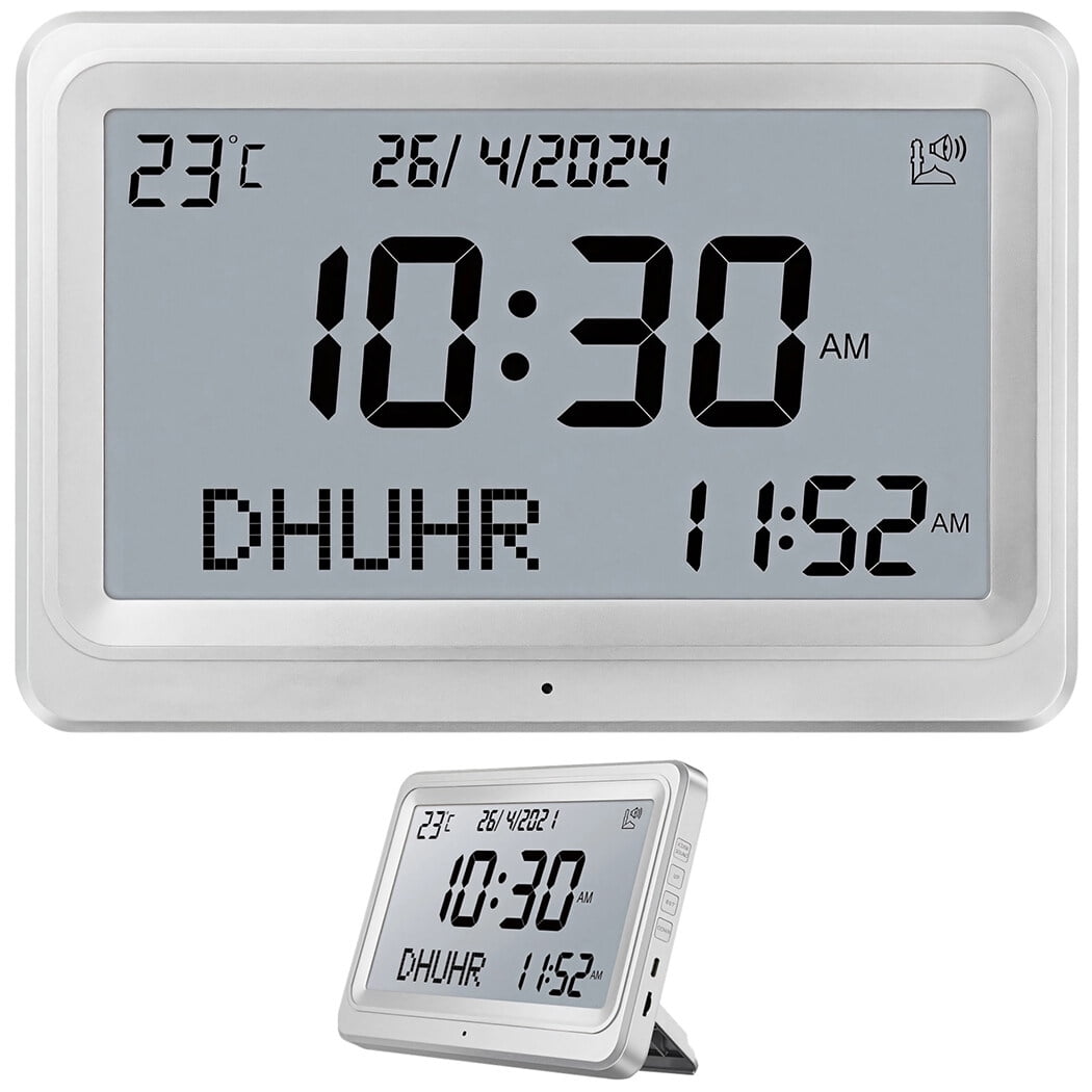 Athan Clock for Prayer with Sound - Digital LCD Display, Hijri ...