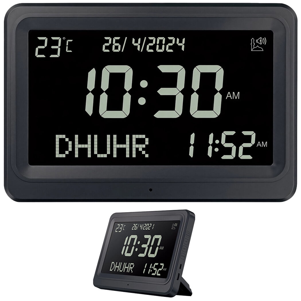 Athan Clock for Prayer with Sound - Digital LCD Display, Hijri ...