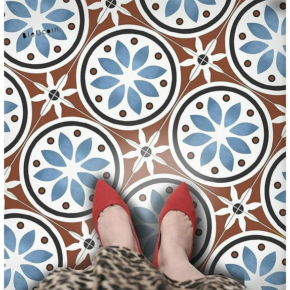Athangudi Peel and Stick Floor Tiles Anti-Slip Vinyl Decals for Home ...