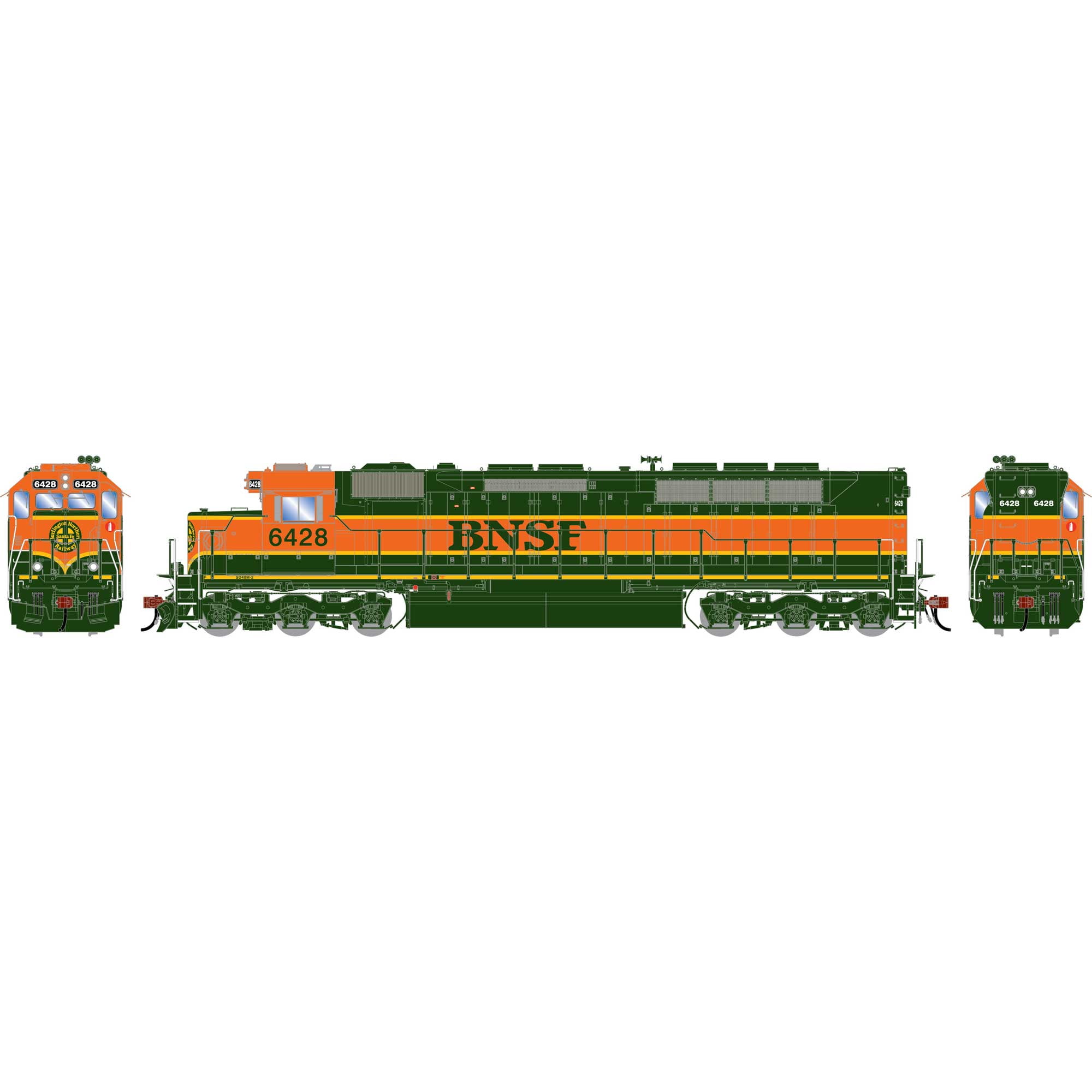 Athearn Genesis HO GEN SDP45 Locomotive w/DCC & SOUND Legendary Liveries BNSF #6428 ATHG-2037 ...