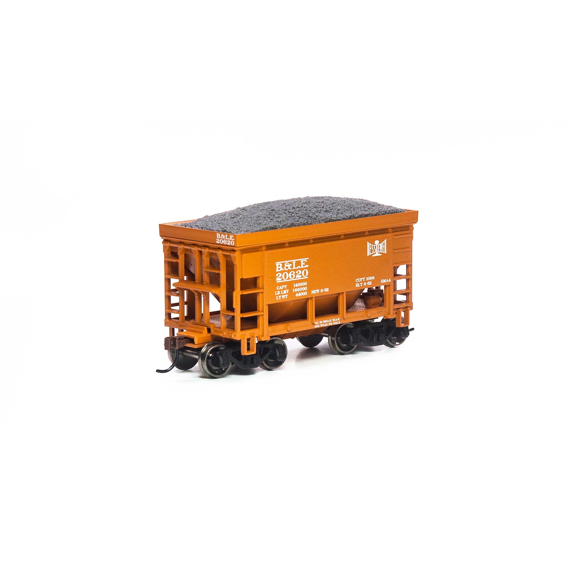 Athearn HO 24' Ribbed Ore Car with Load B&LE #20620 RND87132 HO Rolling ...