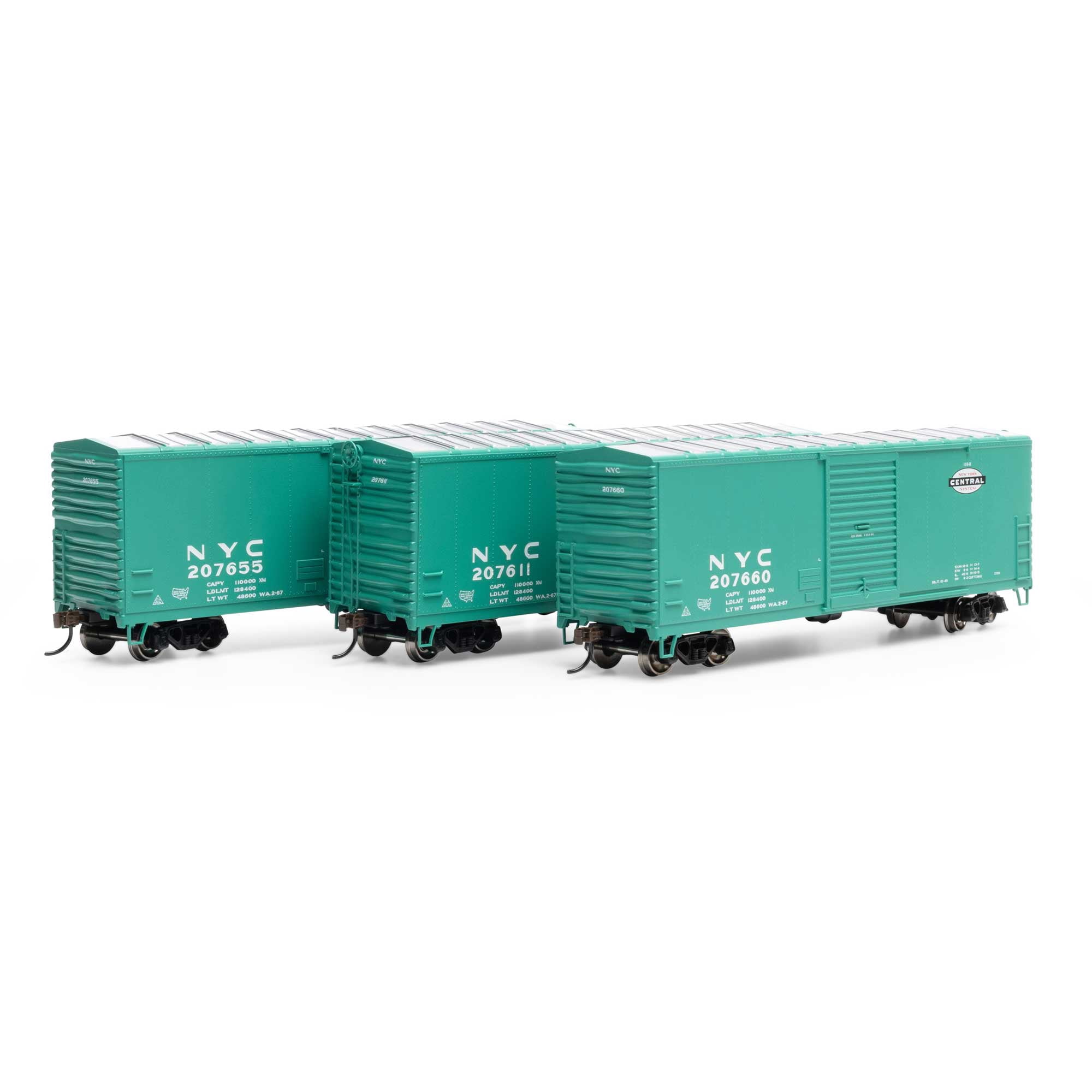 Athearn HO 40' Modern Box Car NYC #207611/207655/207660 ATH69438 HO ...