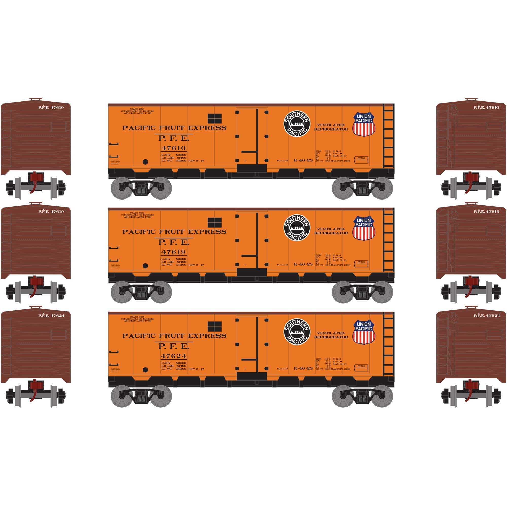 Athearn HO 40' Steel Reefer PFE Early 3 #1 RND2200 HO Rolling Stock ...