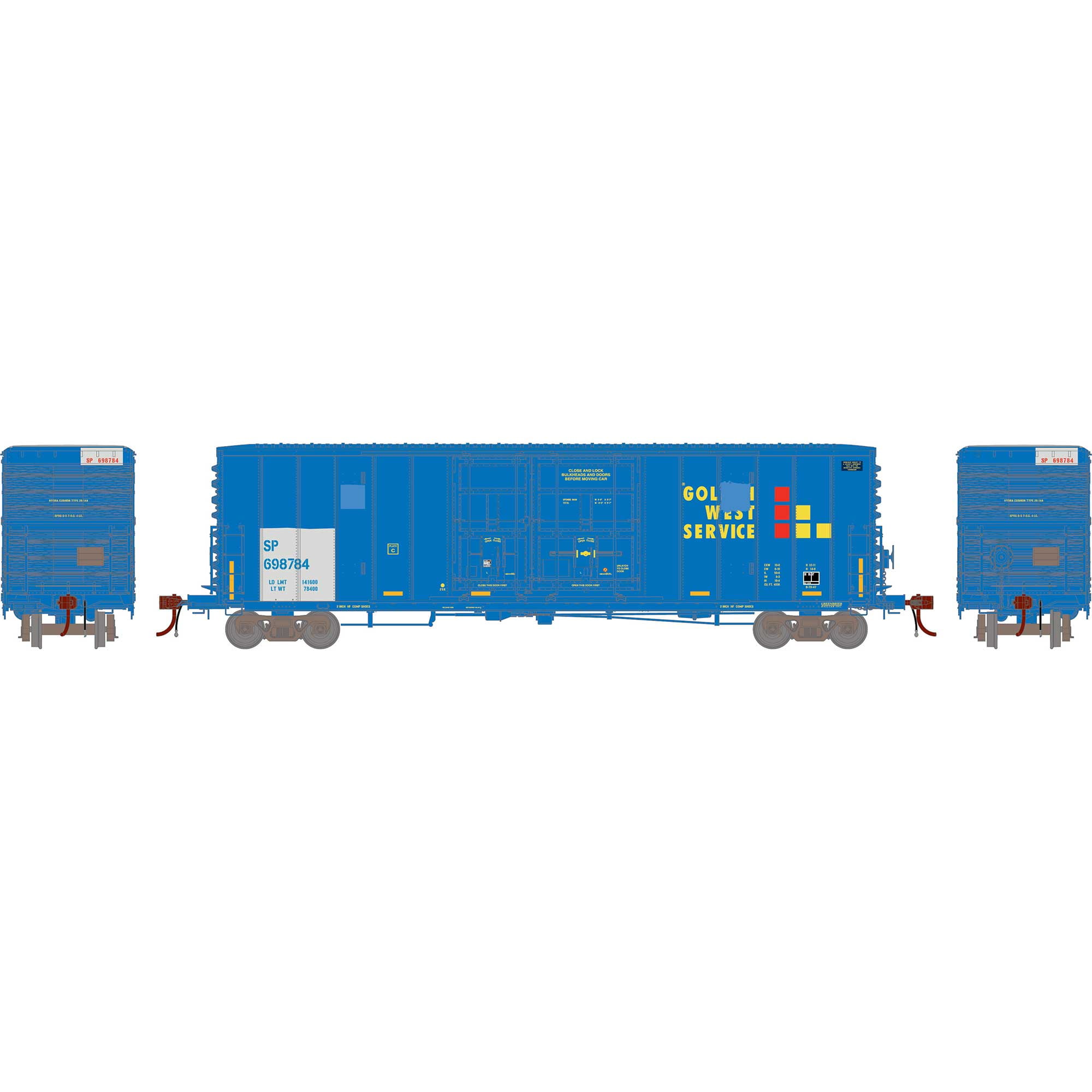 Athearn HO 50' PC& F 8' & 6' Box SP/GWS #698784 ATHG73023 HO Rolling ...