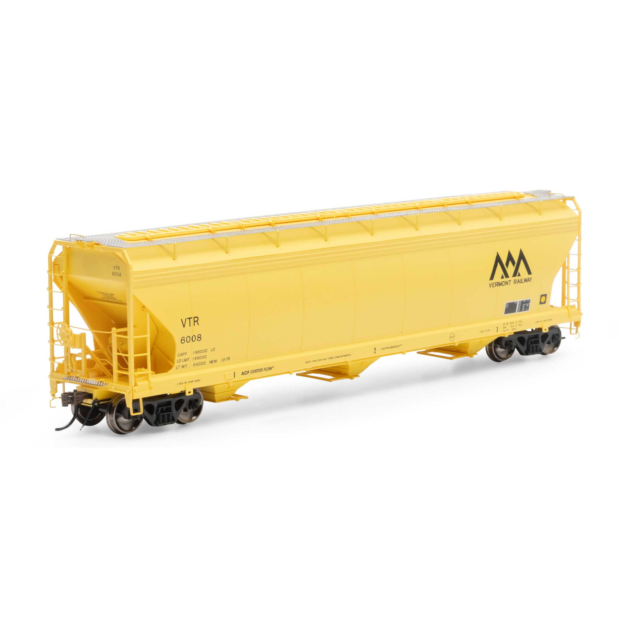 Athearn HO ACF 4600 3-Bay Center Flow Hopper VTR # 6008 ATHG15430 HO ...