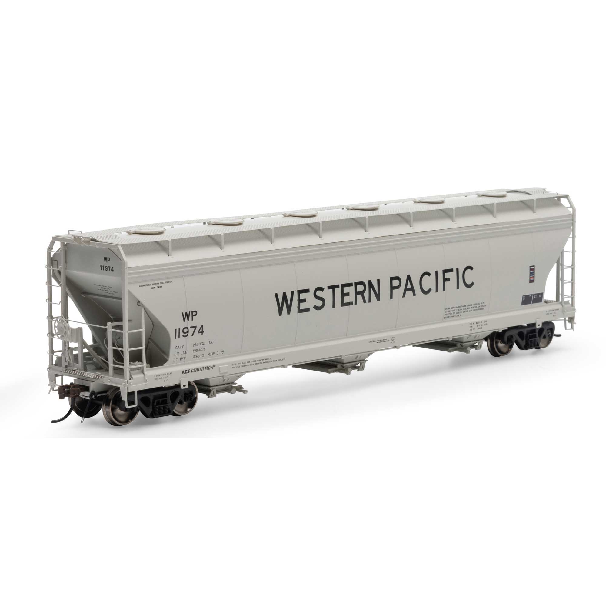 Athearn HO ACF 4600 3-Bay Center Flow Hopper WP #11974 ATHG15440 HO ...