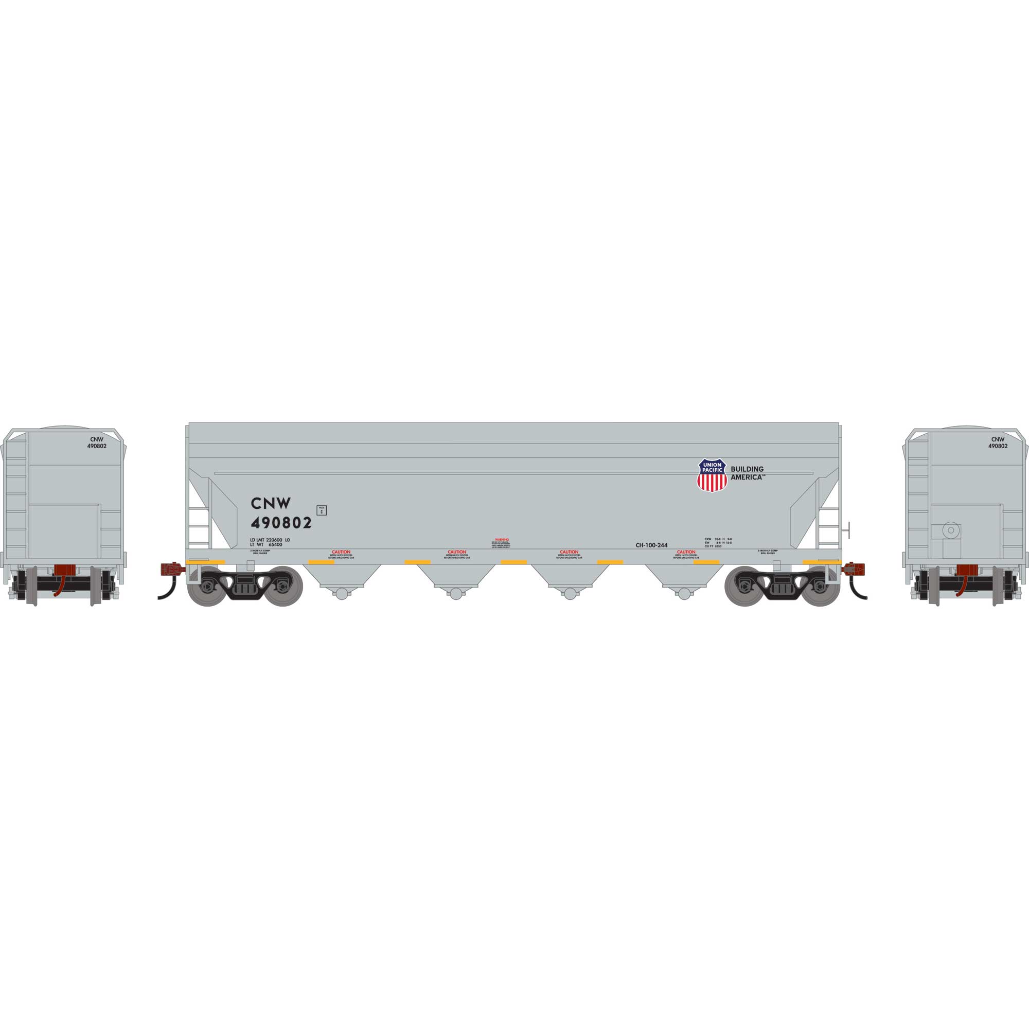 Athearn HO ACF 5250 CF Hopper UP/C&NW #490802 RND1204 HO Rolling Stock ...