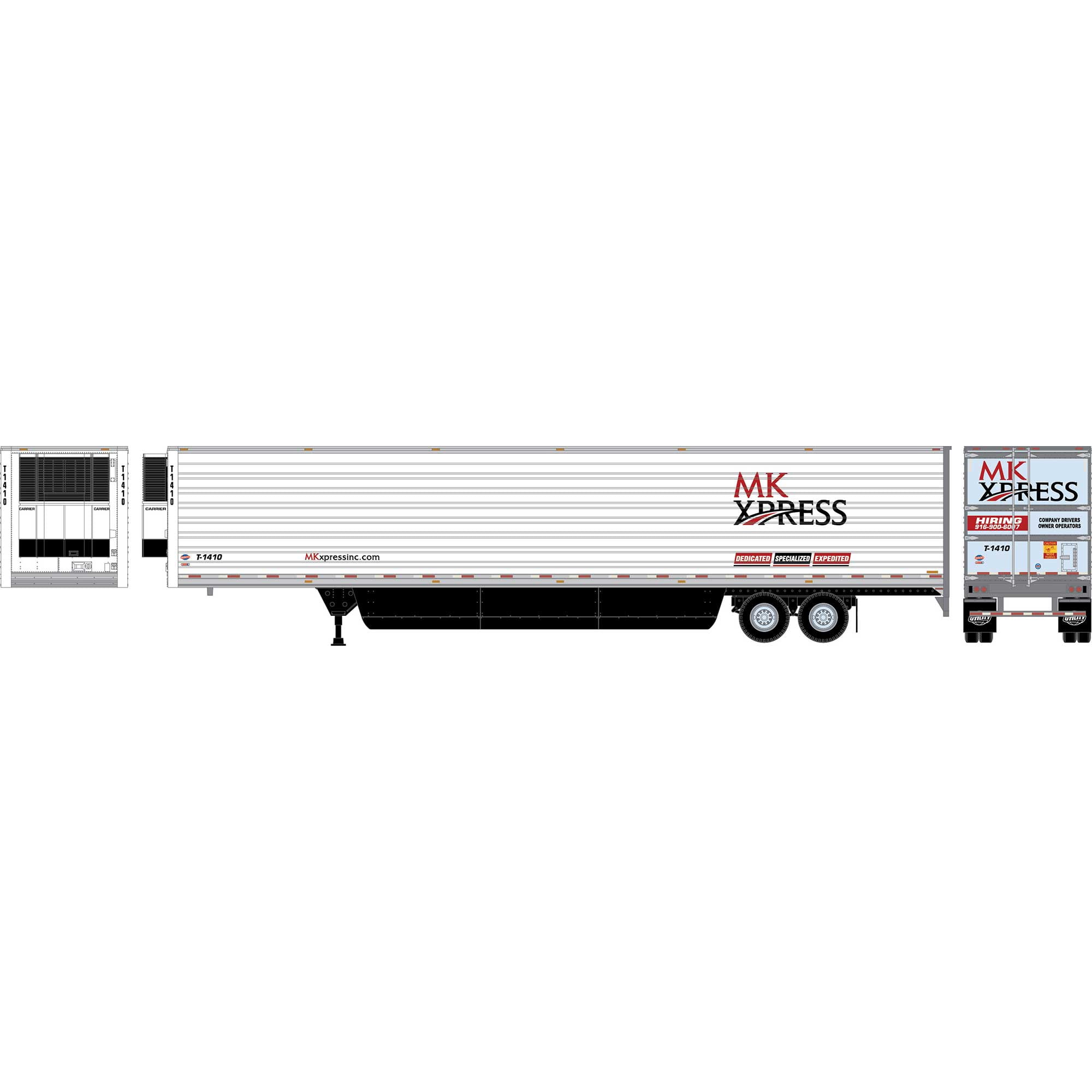 Athearn HO ATH 53' Utility Reefer Trailer MK Express #T-1410 ATH-2995 - Walmart.com