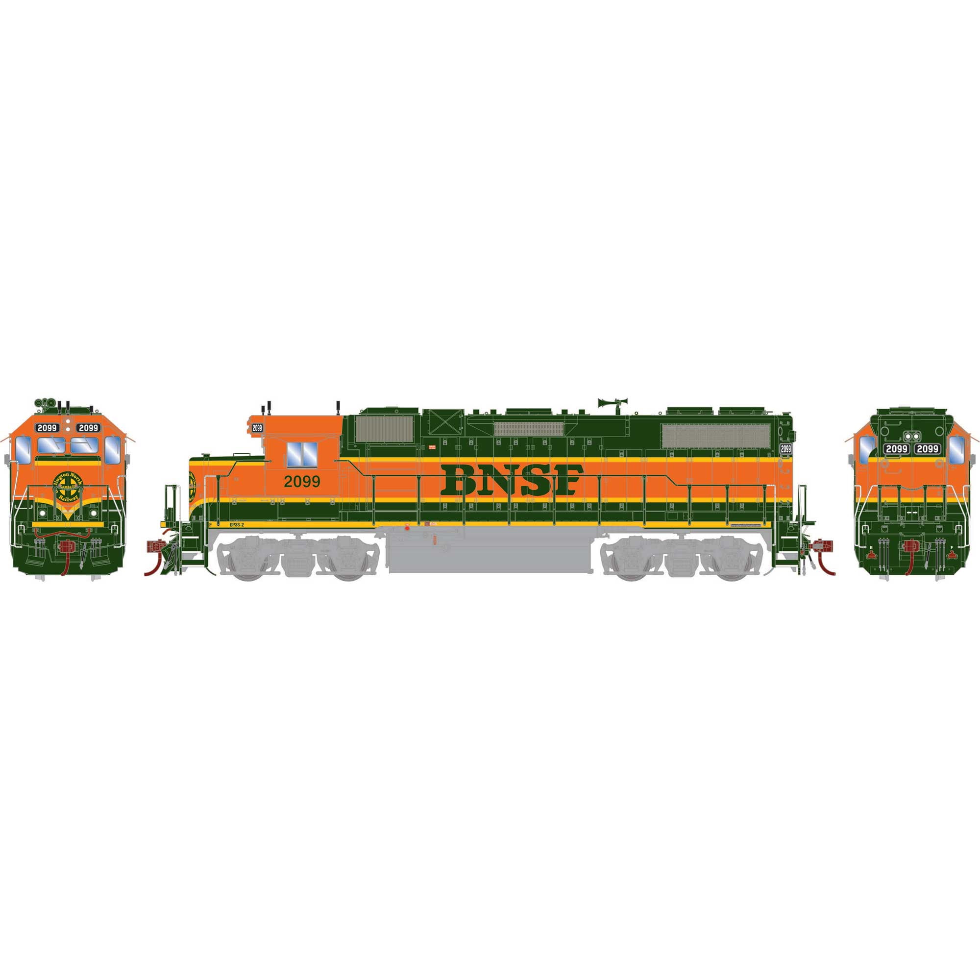 Athearn HO GP38-2 BNSF #2099 ATHG71733 HO Locomotives - Walmart.com