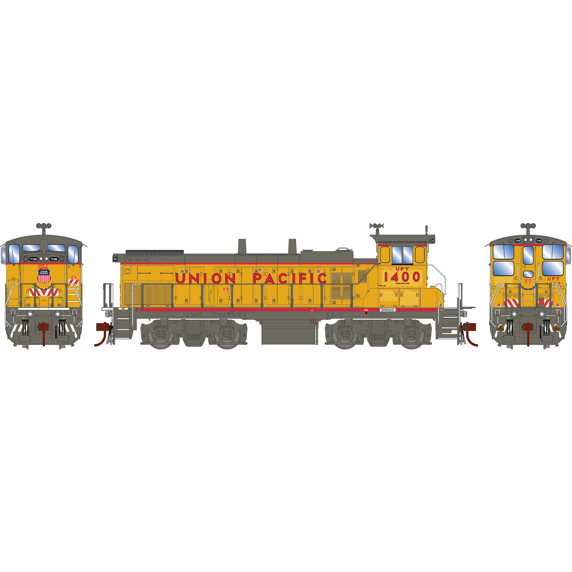 Athearn HO MP15AC w/DCC & Sound UPY #1400 ATHG74624 HO Locomotives - Walmart.com