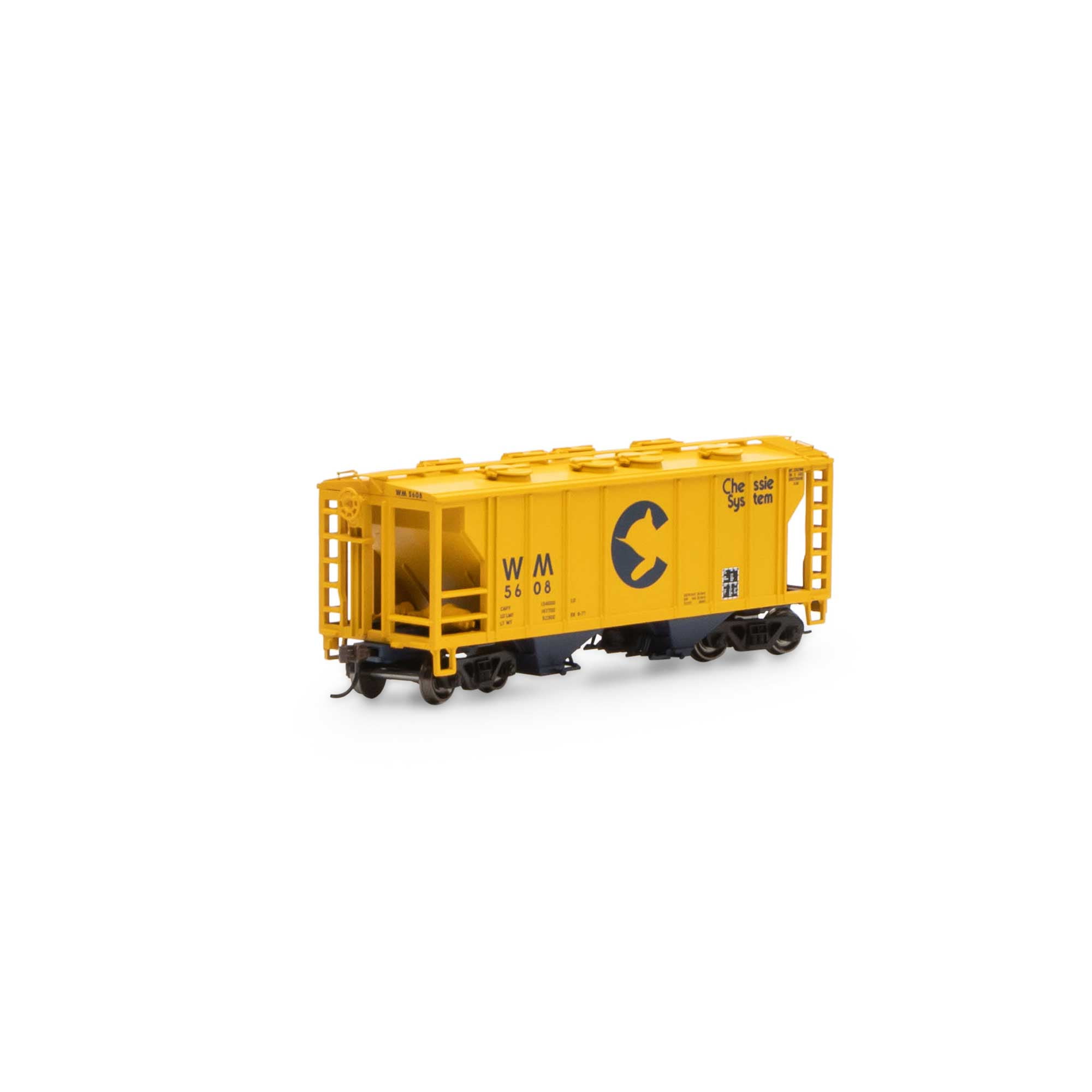 Athearn HO PS-2 2003 2-Bay Covered Hopper Chessie WM #5608 RND2393 HO ...