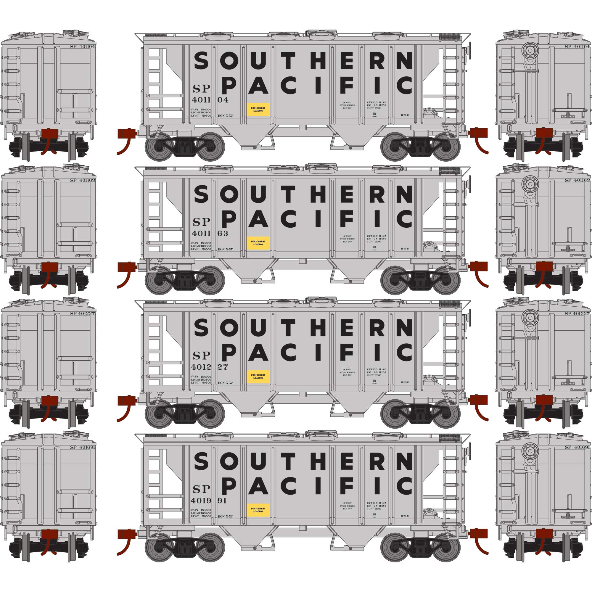 Athearn HO PS-2 2003 2-Bay Covered Hopper SP 4 RND2309 HO Rolling Stock ...