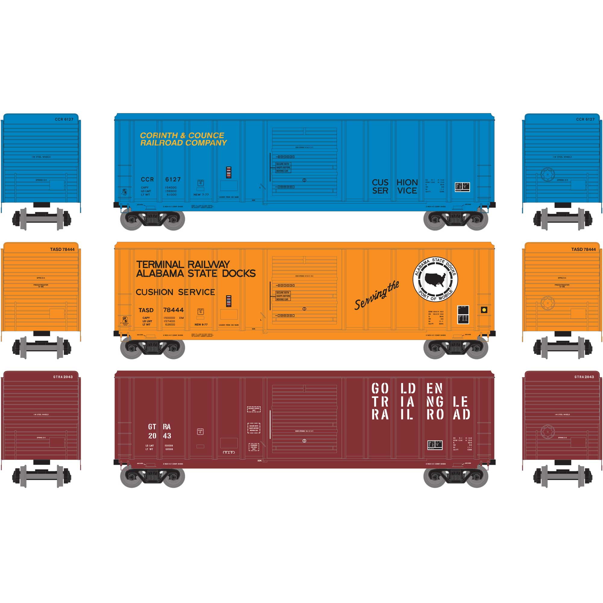 Athearn HO RTR 50' PS 5344 Box CCR TASD GTRA 3 ATH28735 HO Rolling ...