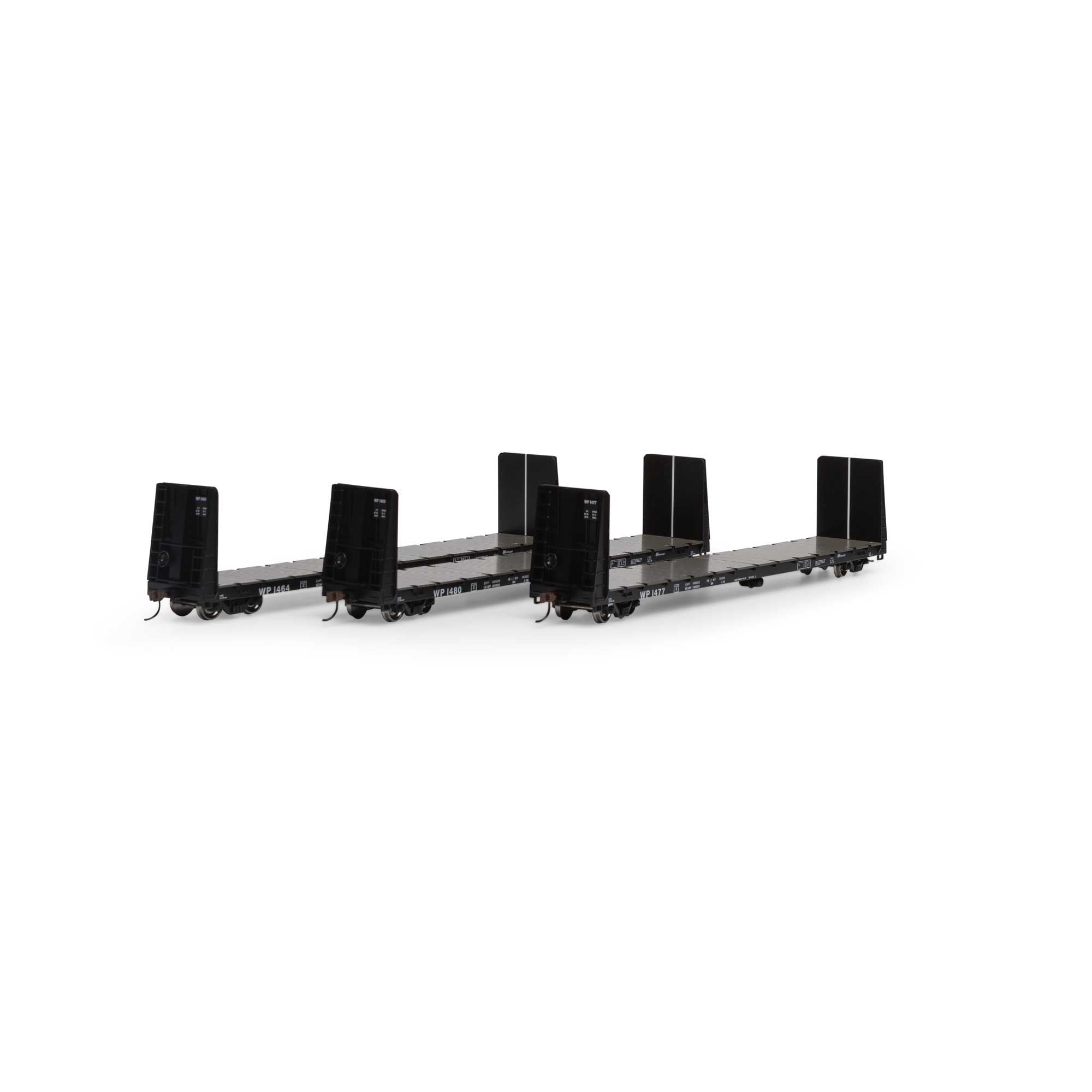 Athearn HO RTR 60' Bulkhead Flat WP 3 ATH17088 HO Rolling Stock ...