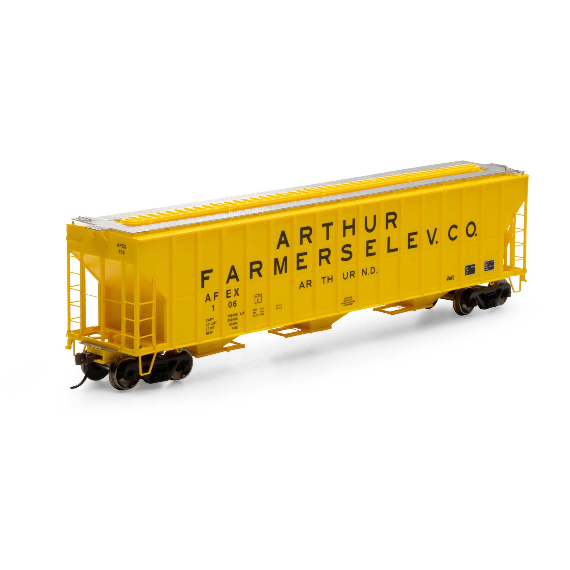 Athearn HO RTR FMC 4700 Covered Hopper AFEX #106 ATH81577 HO Rolling ...