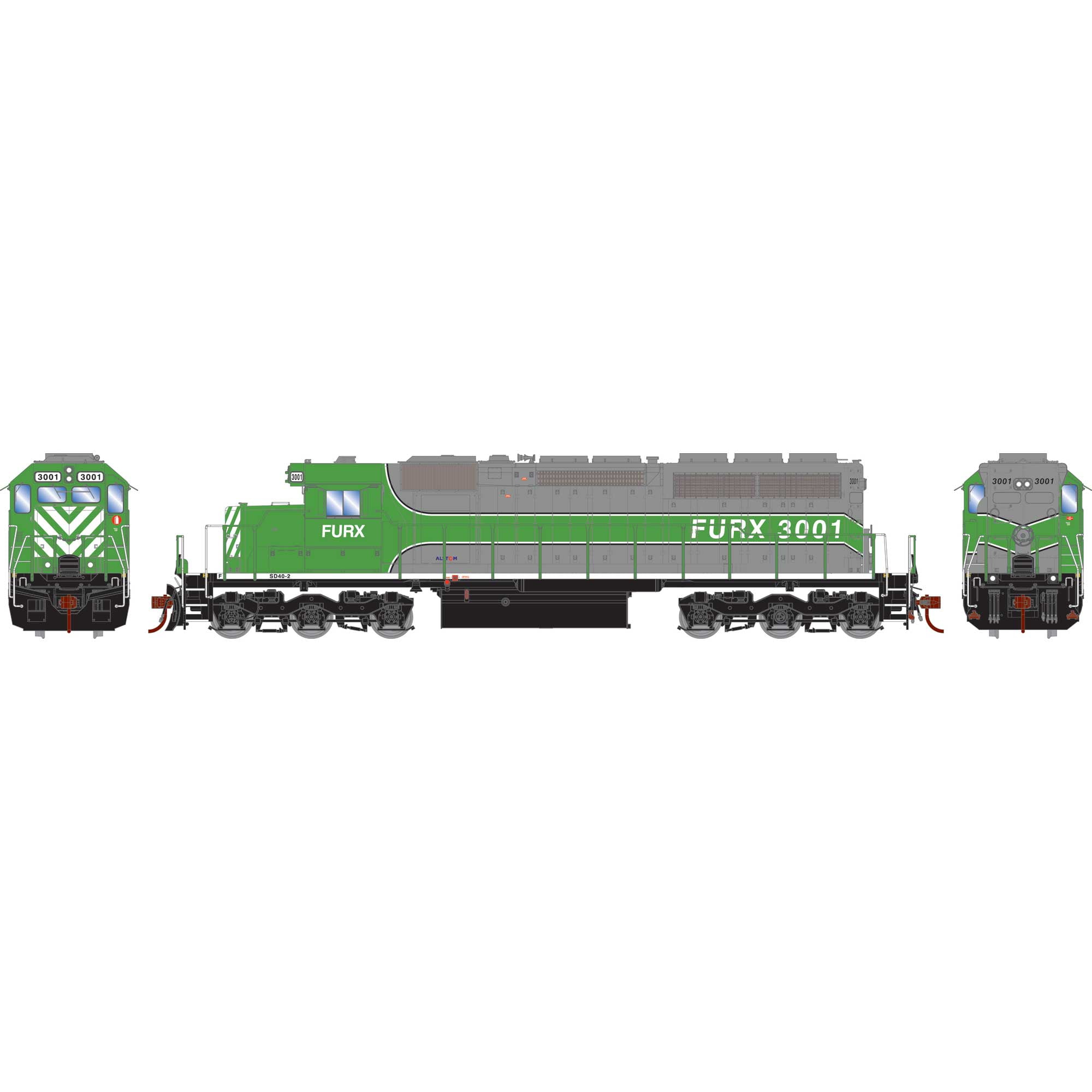 Athearn HO RTR SD40 SD40-2 FURX #3001 ATH72058 HO Locomotives - Walmart.com