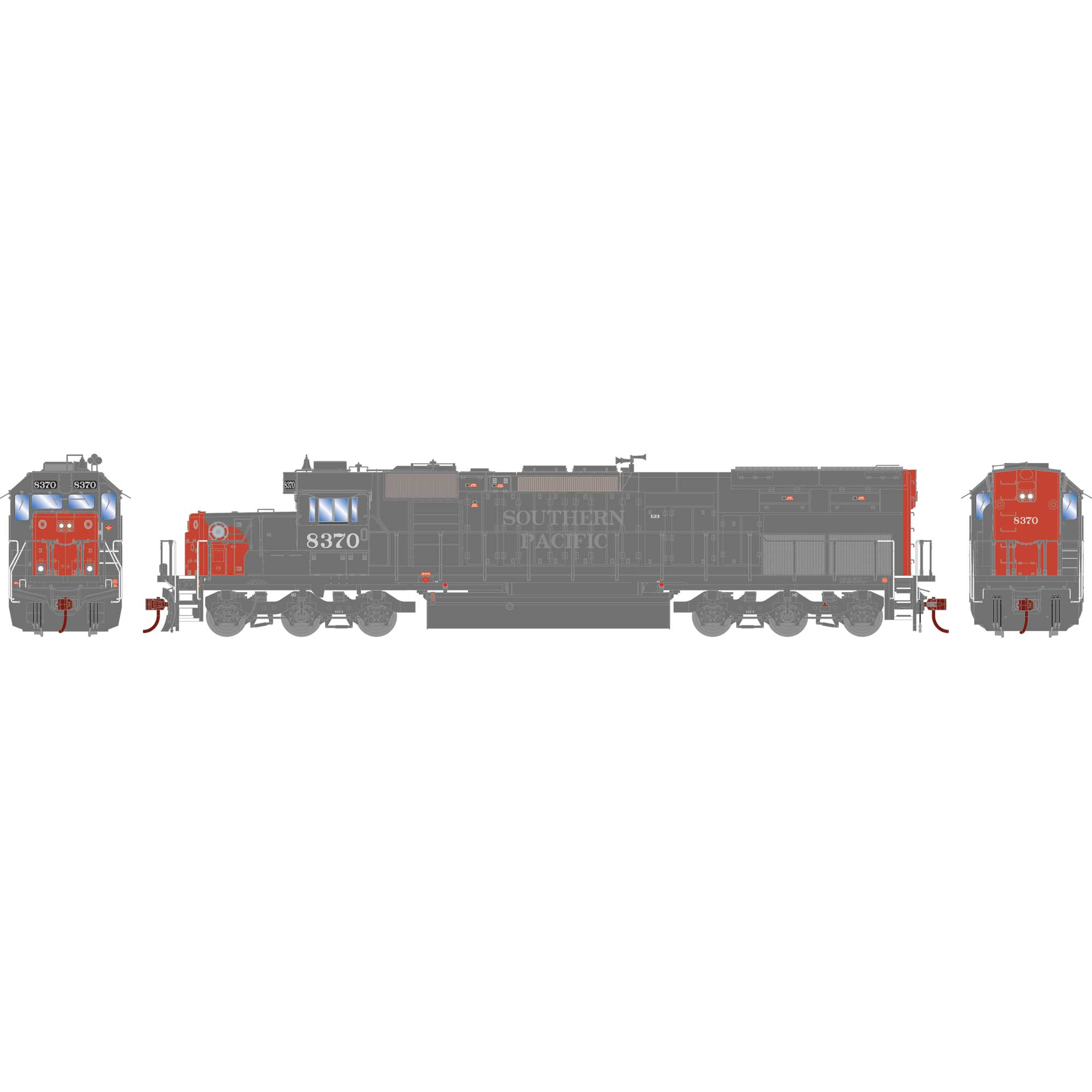 Athearn HO RTR SD40T-2 SP/1990's #8370 ATH72066 HO Locomotives - Walmart.com