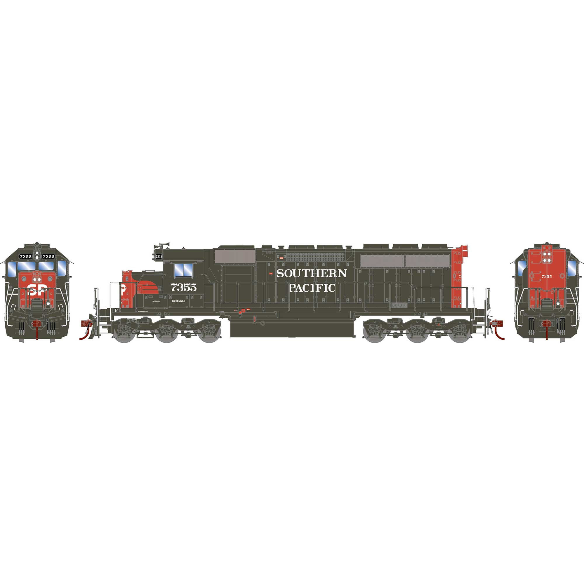 Athearn HO SD40R Southern Pacific #7355 ATH87222 HO Locomotives ...